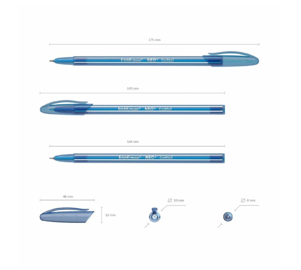 Шариковая ручка ErichKrause "Cocktail", синий цвет, 0,7мм, одноразовая 1 шт