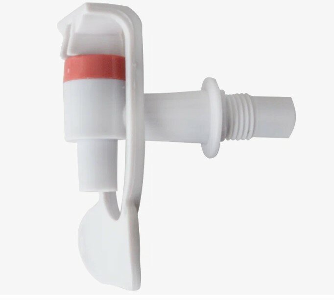 Кран куллера для горячей воды, краснфй, наружняя резьба. Гайка в комплекте