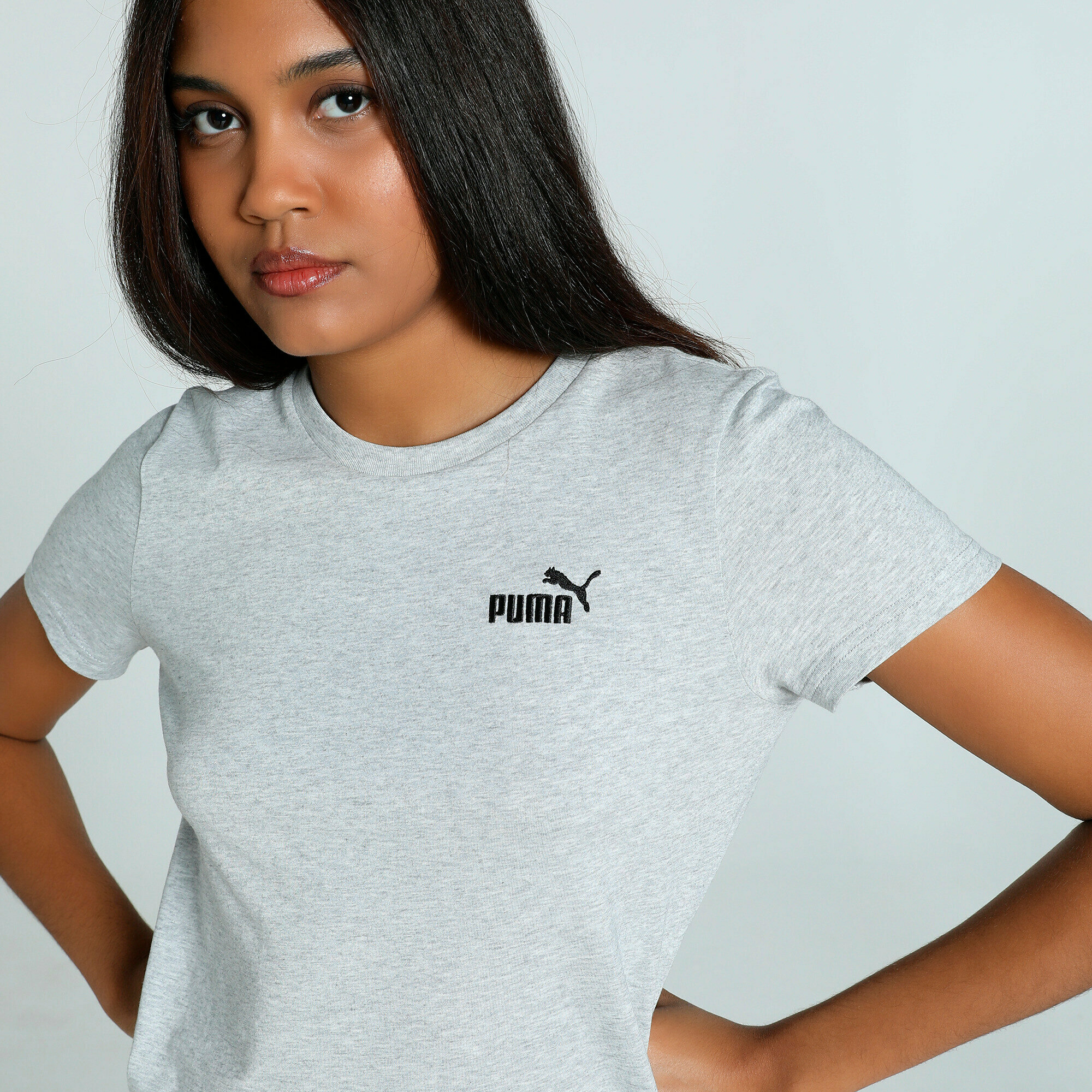 Футболка PUMA ESS Small No. 1 Logo Tee, размер XS, серый — фото 1