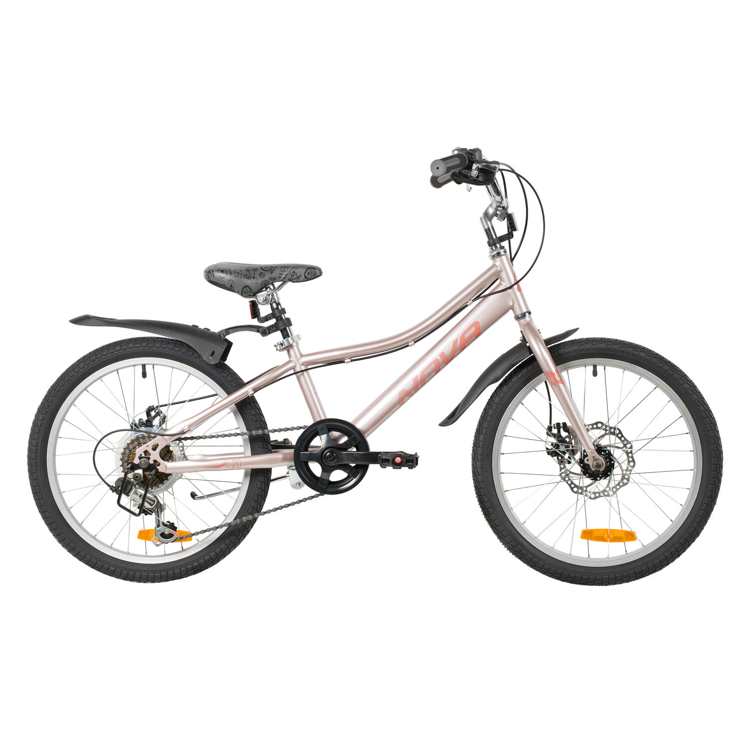 Детский велосипед Novatrack Alice Disc 20 (2026), цвет Пыльный розовый, на рост 110-130 см