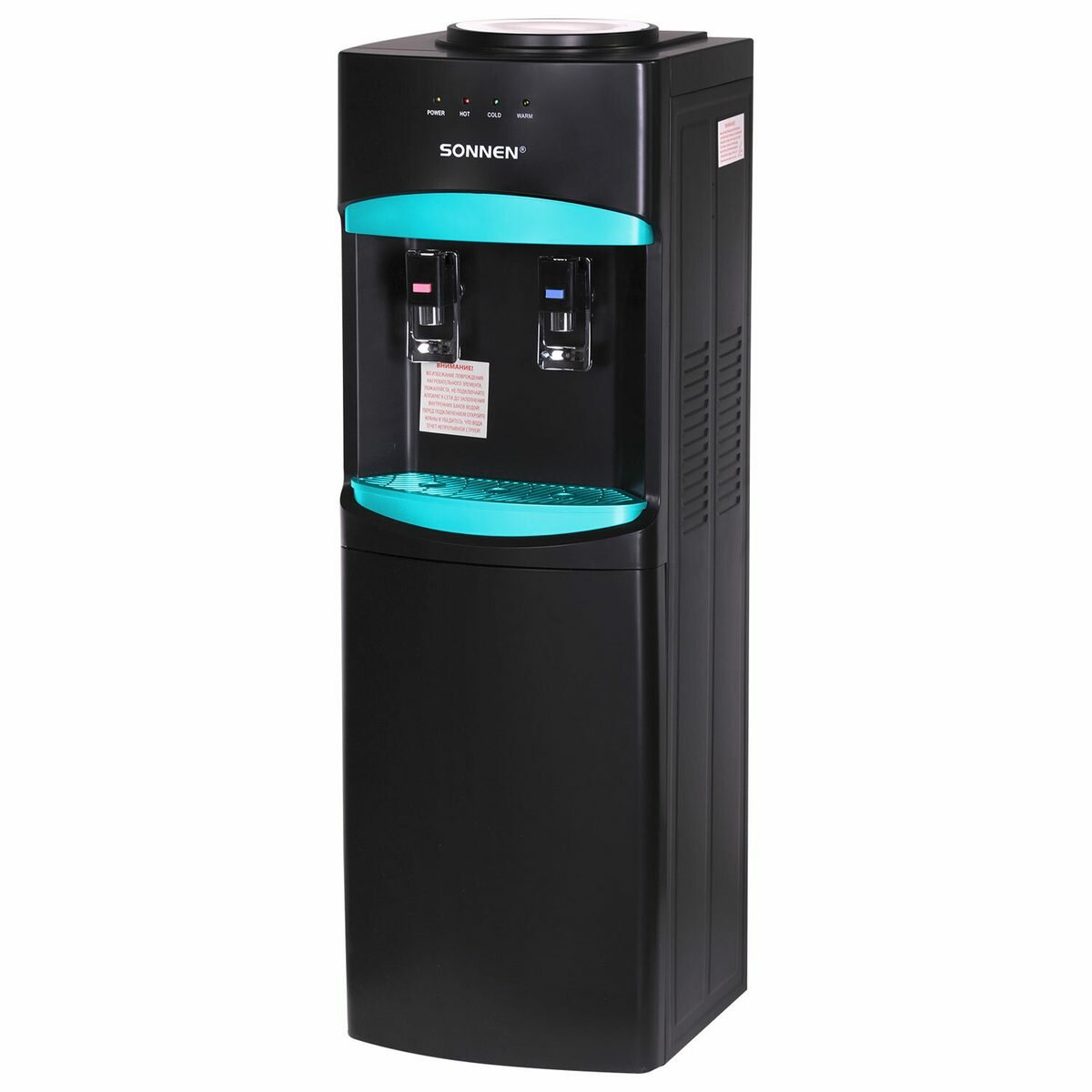 Кулер для воды Sonnen FSC-02W TURBO напольный, шкаф, 2 крана (456171)