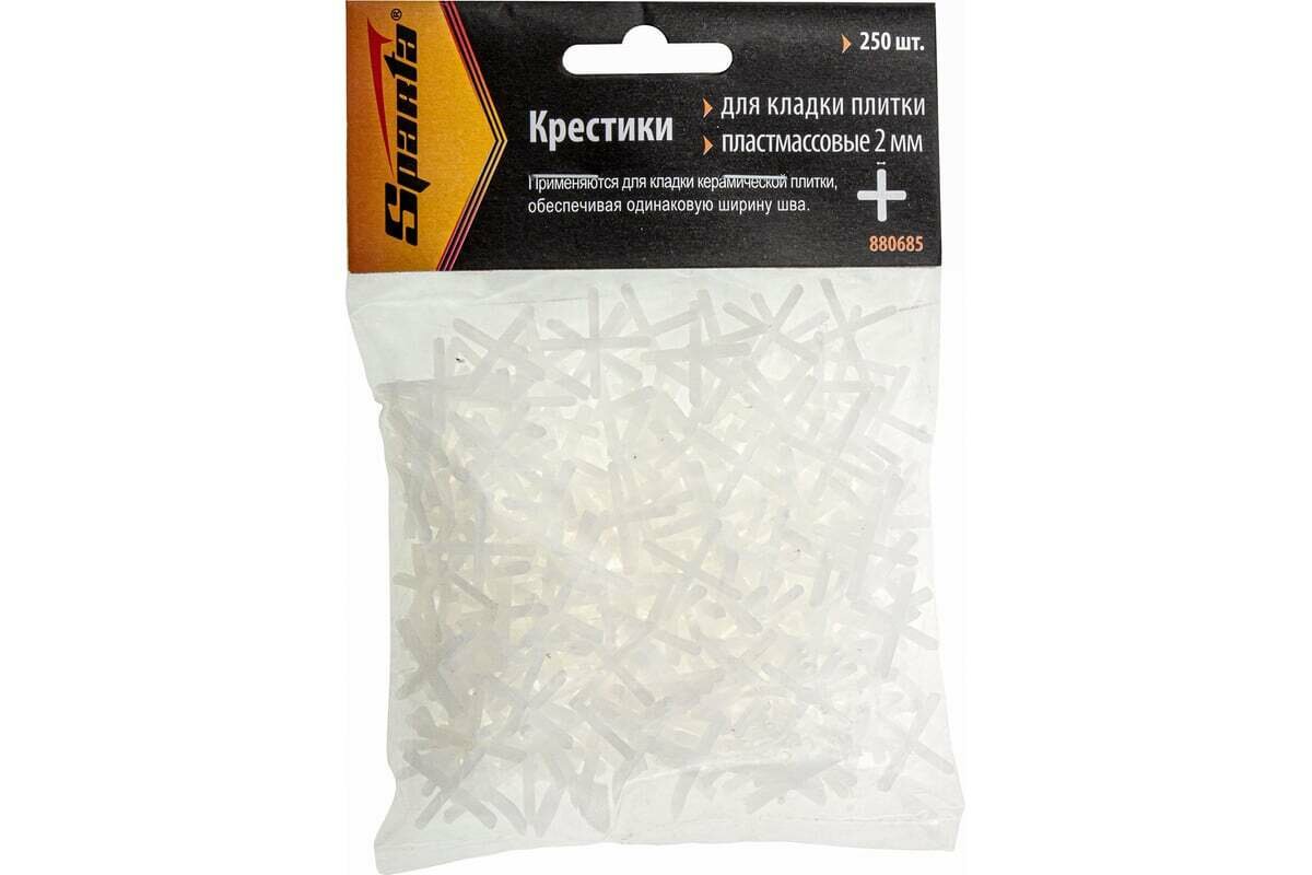 Крестики для кладки плитки 2 мм, 250 шт SPARTA 880685