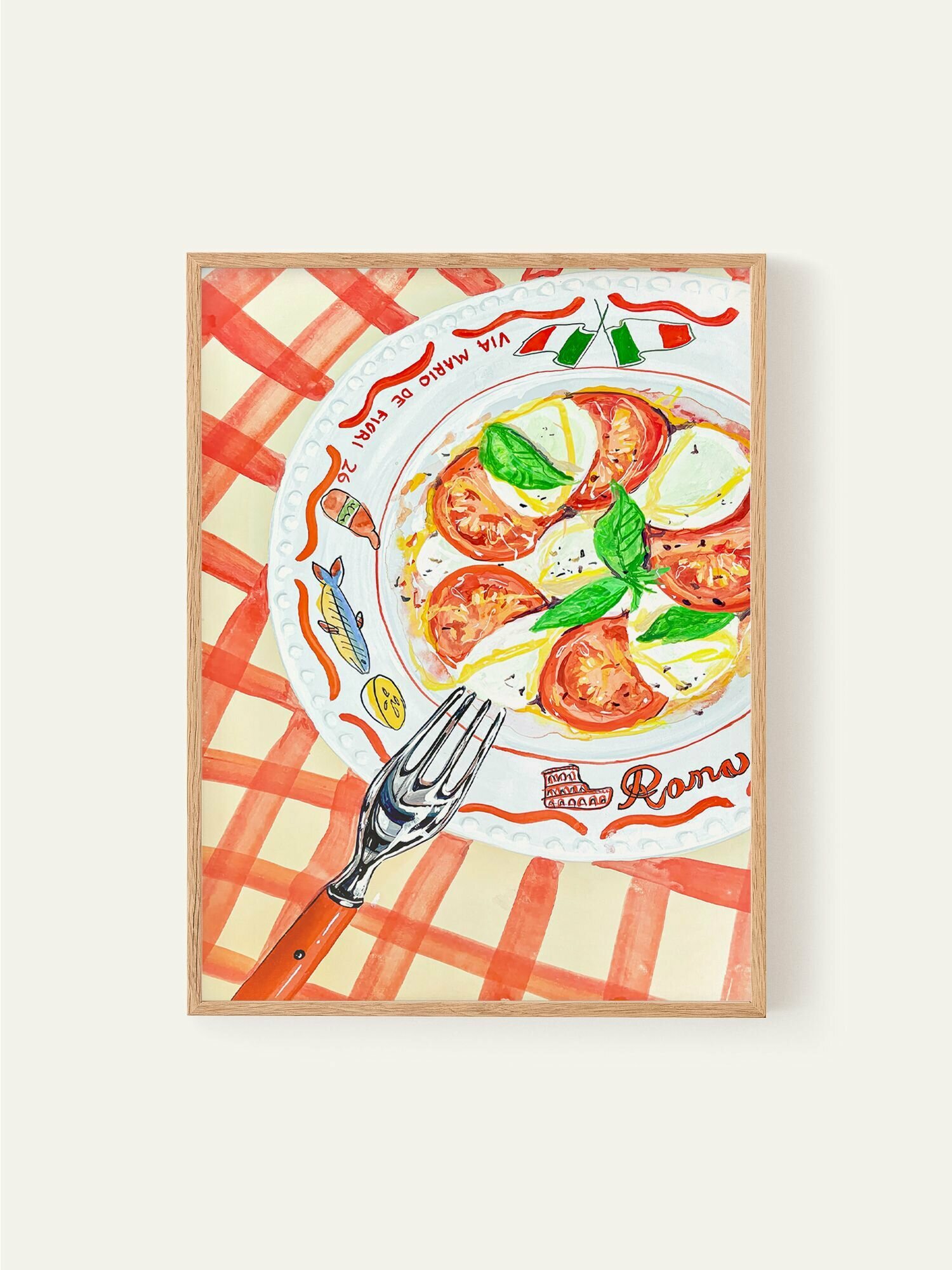 Постер "Caprese at Roma Risto" 30х40 на стену для интерьера без рамки