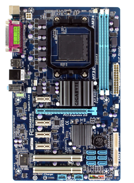 Материнская плата S-AM3+ Gigabyte GA-780T-D3L, AMD780/2DDR3/5xPCI-E/SATA/Sb/Lan/ATX