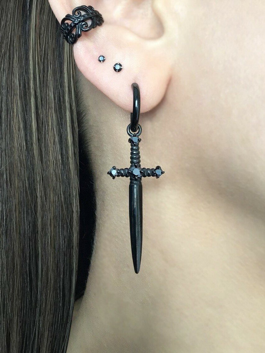 Серьги-трансформеры, фианит