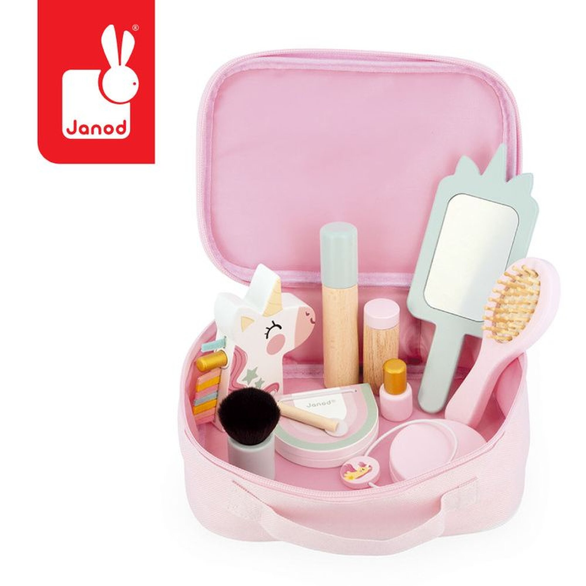 Игровые наборы Janod - Косметичка Little Miss Unicorn с 10 деревянными аксессуарами - Янод J06465