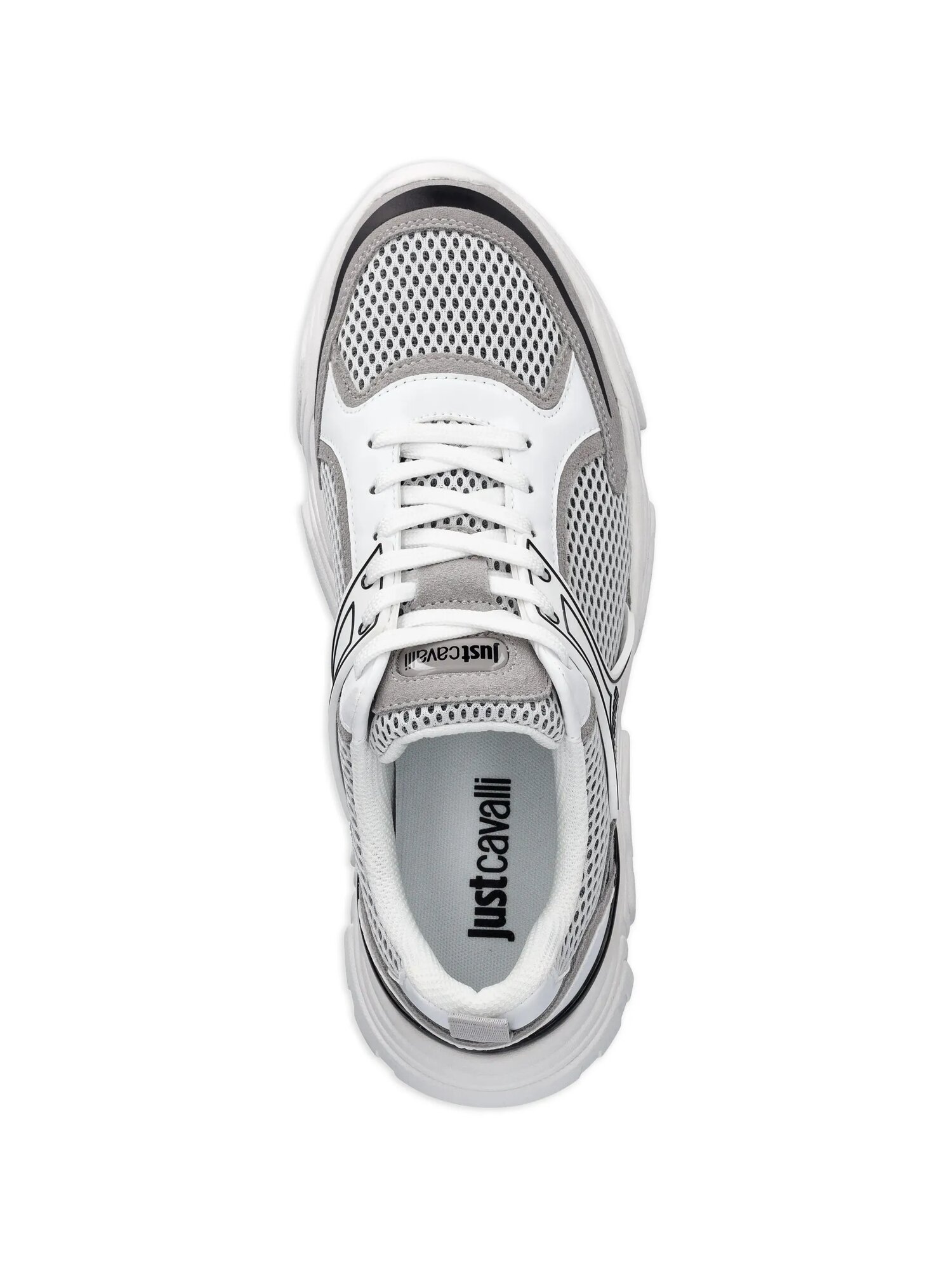 Кроссовки Just Cavalli Logo-print sneakers, размер 43, white — фото 1