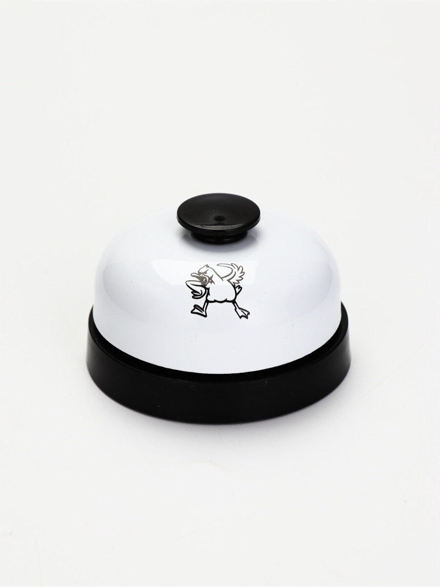 Звонок настольный "Утка", 7,2 х 4,8 см, белый, черный, на подарок