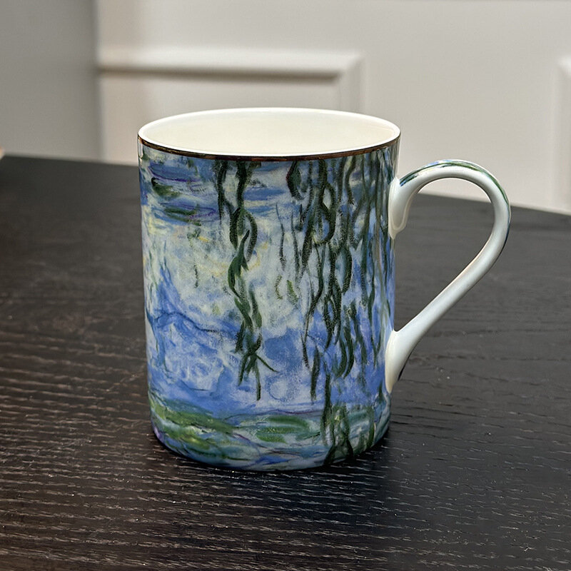 Винтажная кружка в европейском стиле из высококачественного костяного фарфора, персонализированная и креативная, большая емкость для домашнего использования, стильный дизайн, роскошная кружка для завтрака.