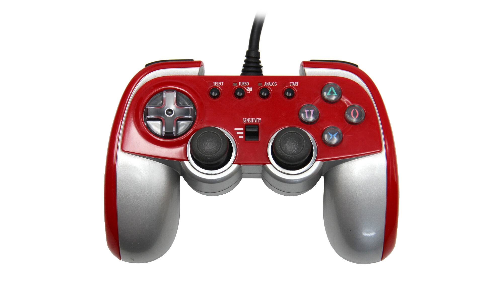 Геймпад проводной Cyber Gadget для Sony PlayStation 2 красный