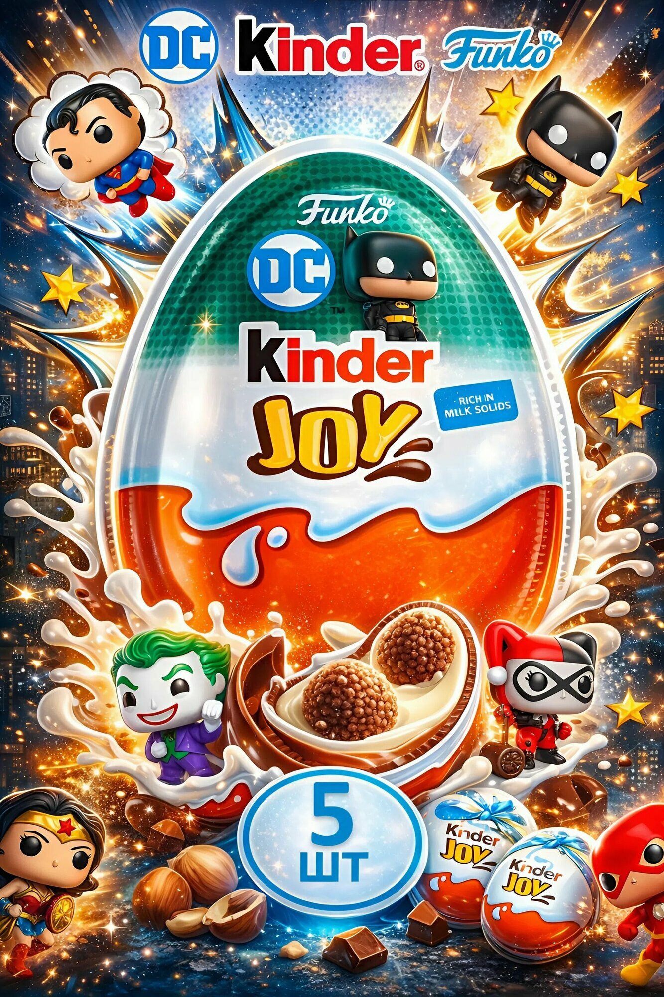 Набор шоколадных яиц Киндер Joy DC 5 шт.