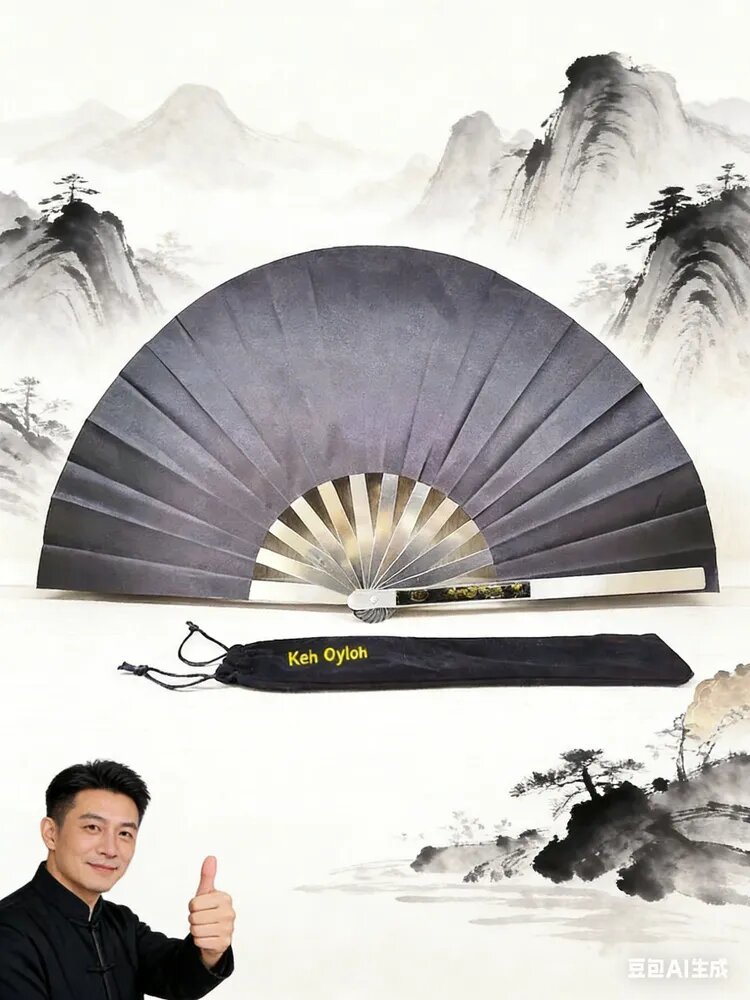 Металлический веер для ушу и тайцзи с двойным драконом складной боевой в китайском стиле тренировок и выступлений