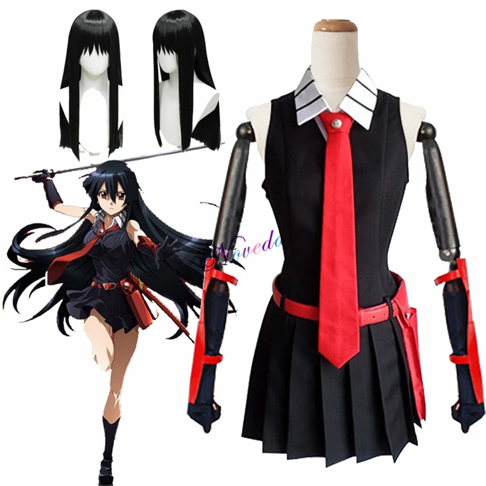 Novedan Akame ga KILL Косплей костюм XL, Akame Costume Wig