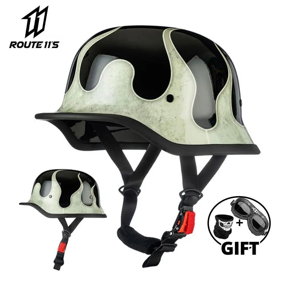 Ретро мотоциклетный шлем DOT сертификация безопасности Capacete De Moto шлем немецкий ABS XXL, M35-9