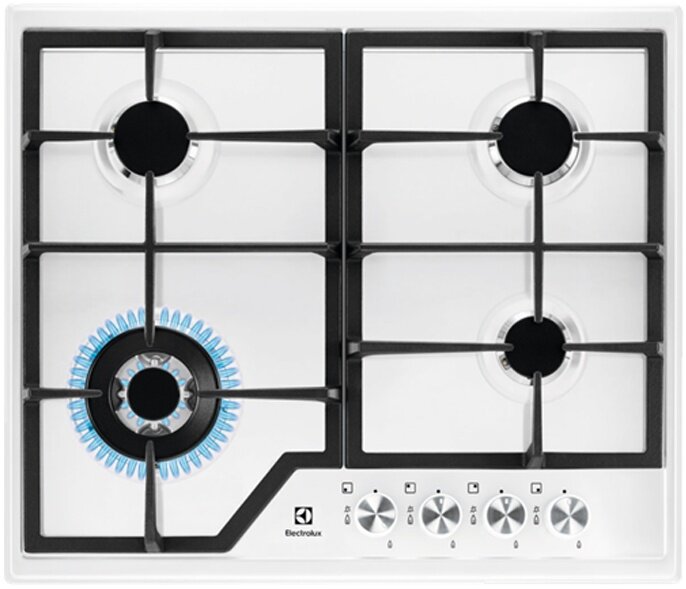 Варочная панель газовая Electrolux EGS6436WW серебристый, эмалированная сталь