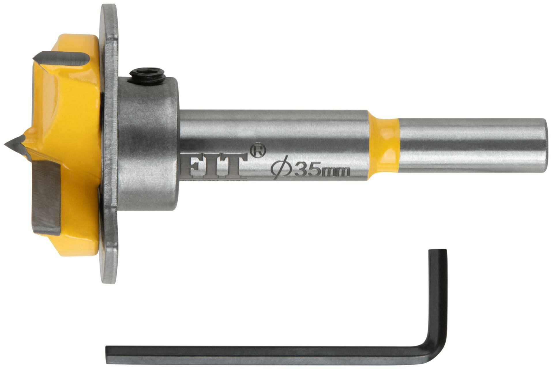 Сверло Форстнера (фреза) с карбидными вставками и ограничителем глубины 35 мм