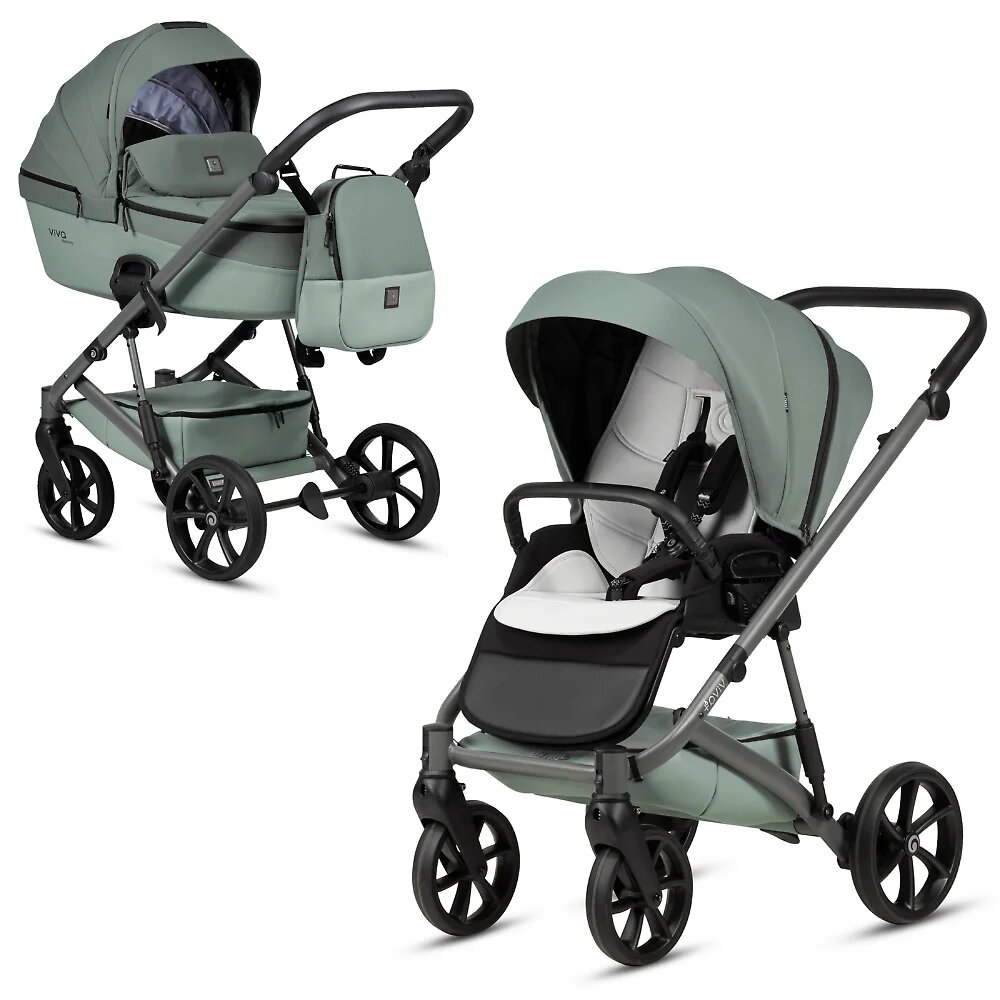 Детская коляска 2в1 Tutis Viva 6+, цвет Sage (Серо-зелёный), артикул производителя 1612039