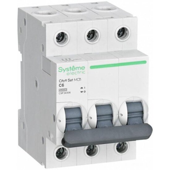 Автоматический выключатель Systeme Electric (schneider Electric) 3п C 6А 4.5кА City9 Set, 400В, C9F34306