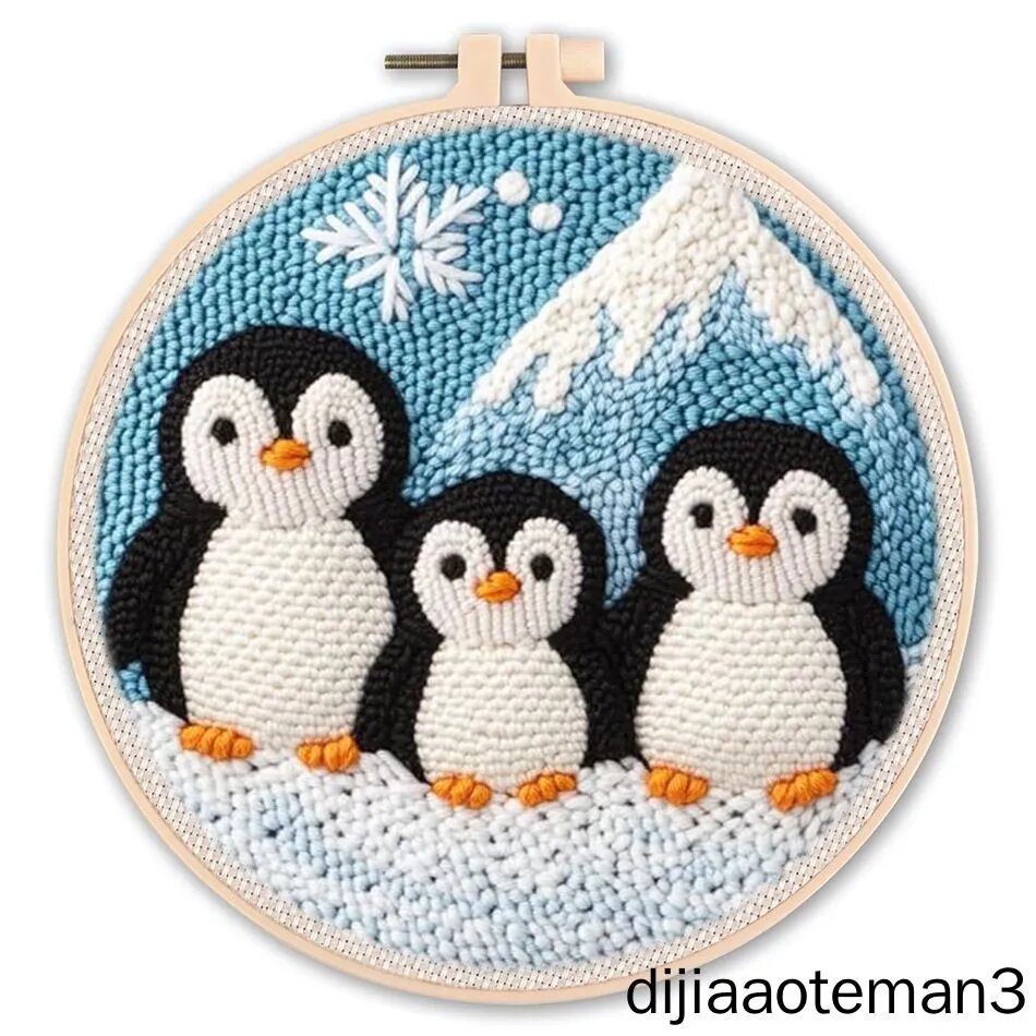 20x20cm,(Включая рамку, модернизированная версия штемпельной ручки)Набор для ковровой вышивки, Милые животные, новогодние подарки.