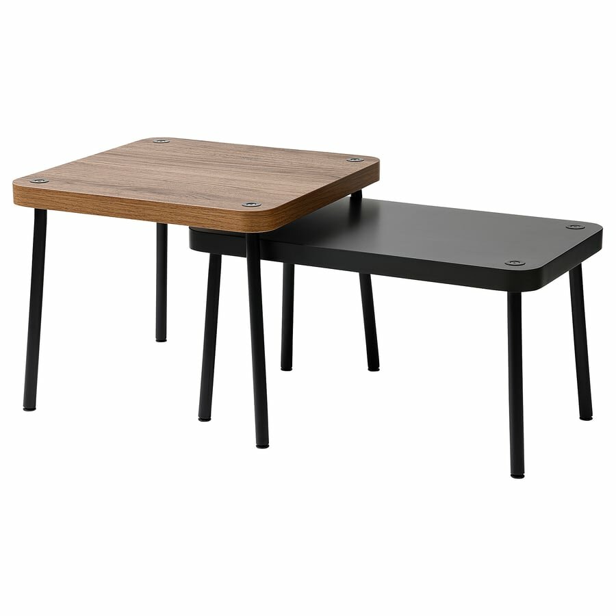 Кофейный столик 2 шт IKEA SONHULT, цвет черный/коричневый 305.785.56