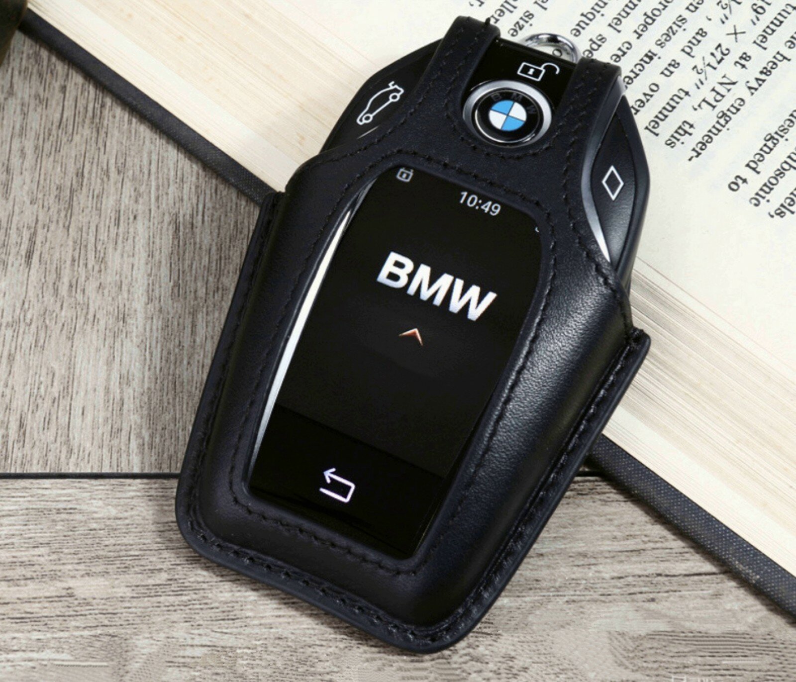 Чехол из натуральной кожи MyPads для BMW Display Key с вырезом под логотип, черный