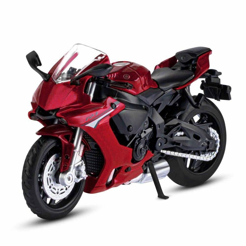 Мотоцикл модель коллекционная металл. 1:18 YAMAHA YZF-R1, красный, свободный ход колес,