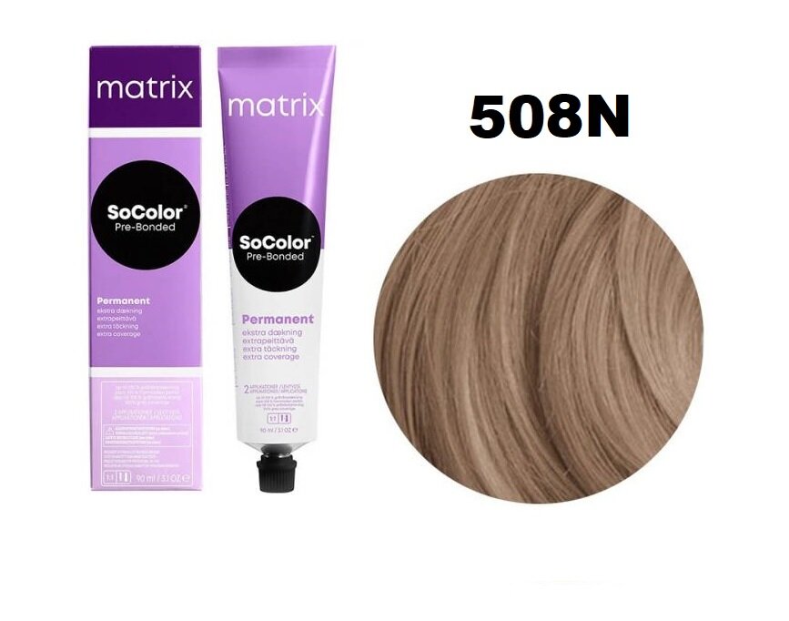 Matrix краска Socolor Pre-Bonded 508N светлый блондин 100% покрытие седины 90 мл Матрикс