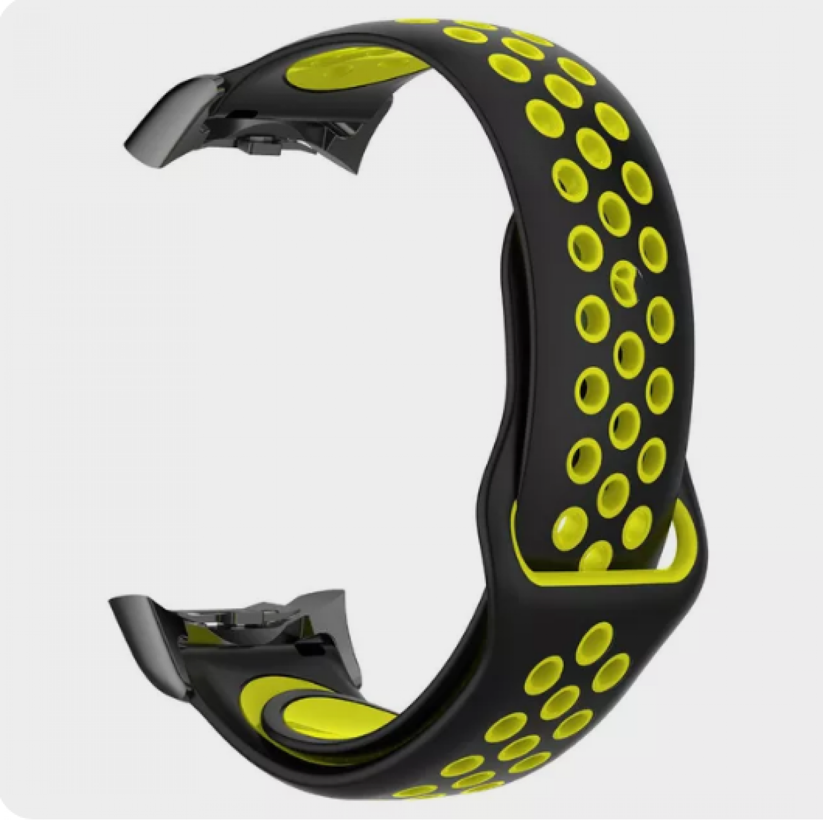 Силиконовый ремешок MyPads для Samsung Gear Fit 2 R360 спортивный с вентиляцией 22 мм черно-желтый