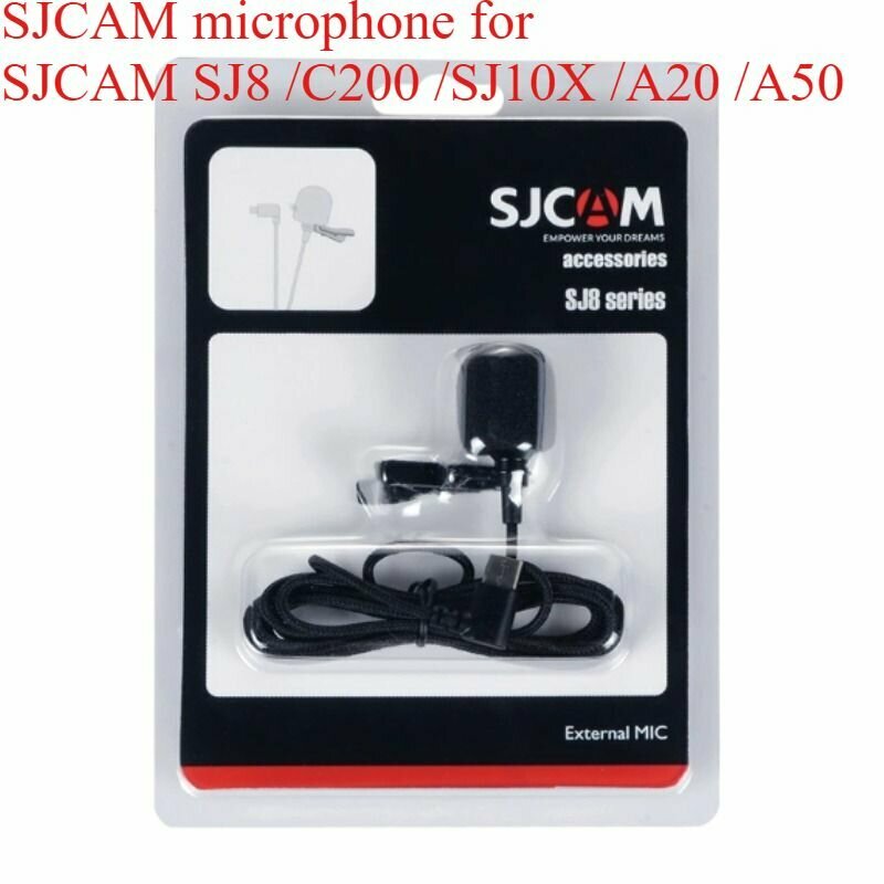 Микрофон SJCAM microphone for SJCAM SJ8/C200/SJ10X/A20/A50, универсальные аксессуары, Портативный микрофон на лацкане для экшн-камер серии SJCAM