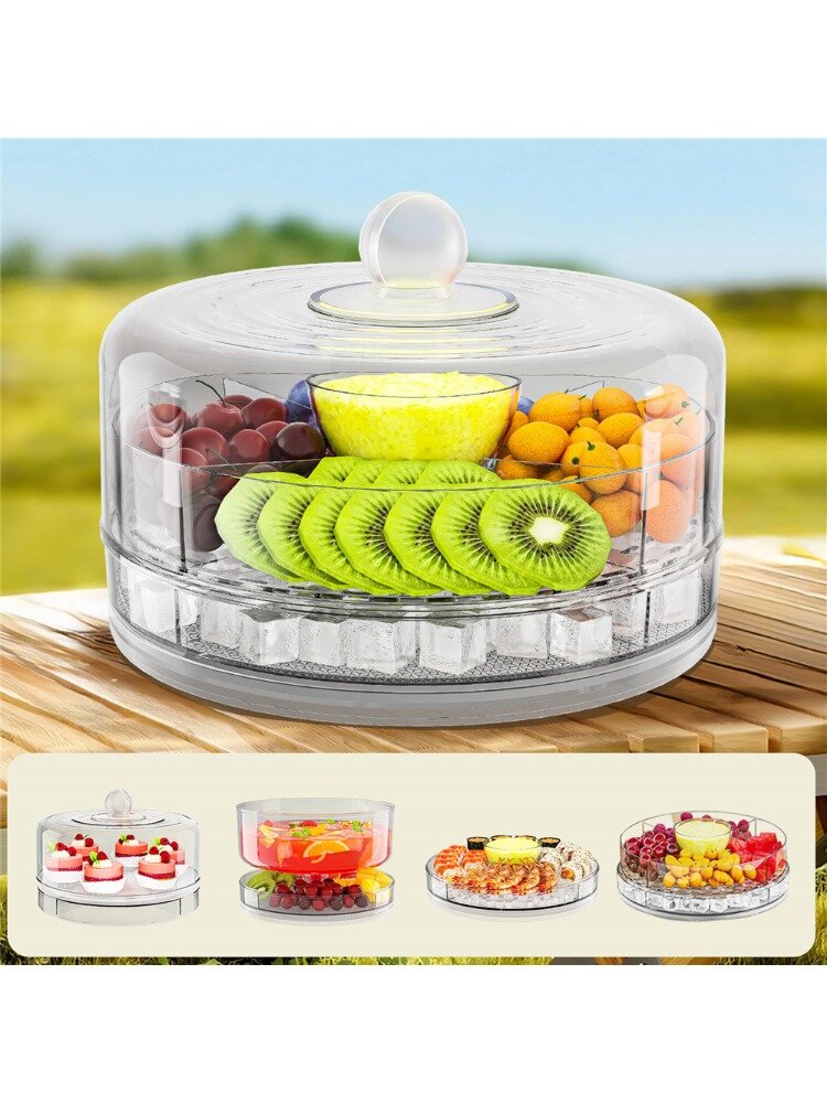 Многофункциональный контейнер с 4 секциями, пластик PET, 23×16.3 см