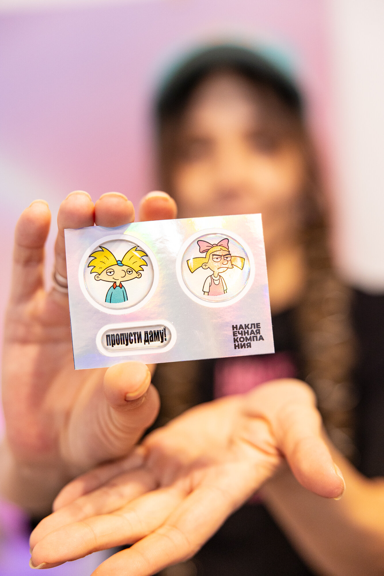 Наклейки 3Д "Эй Арнольд", виниловая пленка, эпоксидная смола, ручная работа