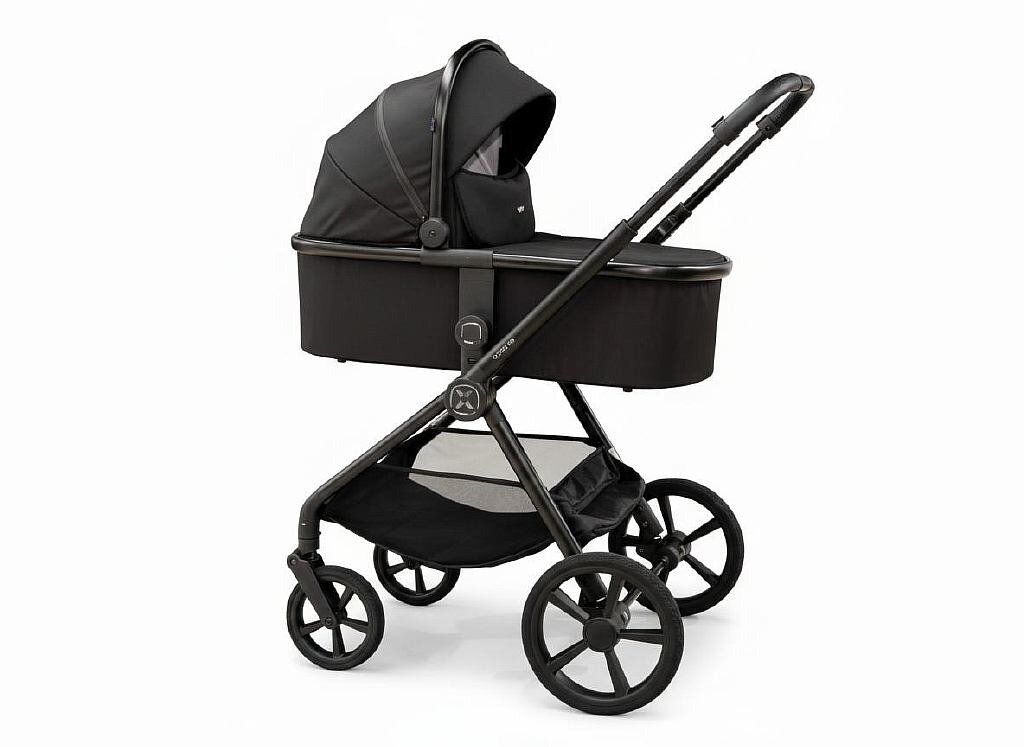 Коляска Agex Life, 2 в 1, складывание, управление, черный цвет