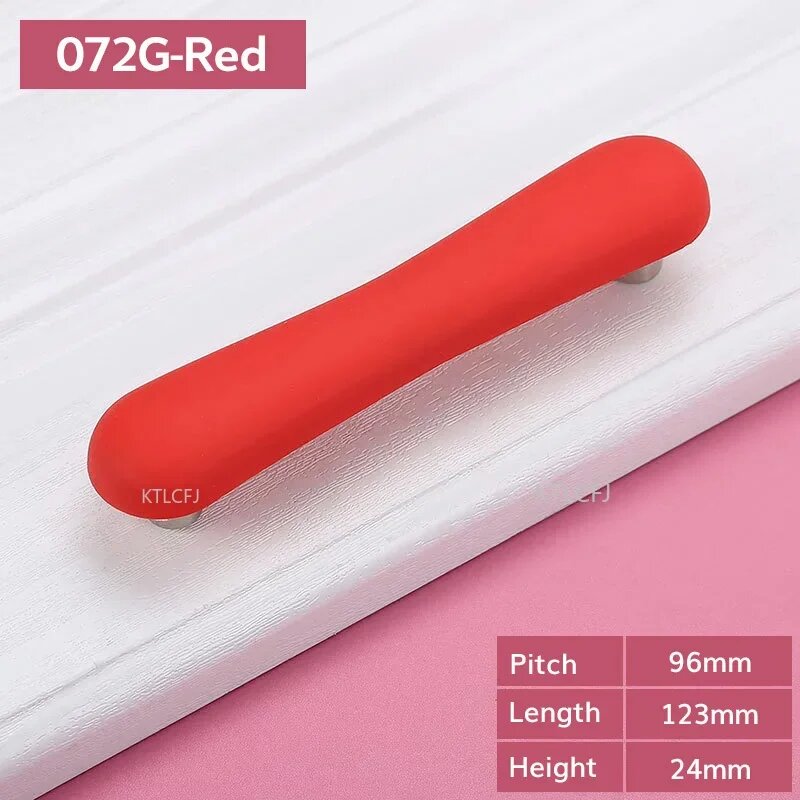 Ручка для мебели 072G-Red, 123mm, 24mm, Pitch 96mm