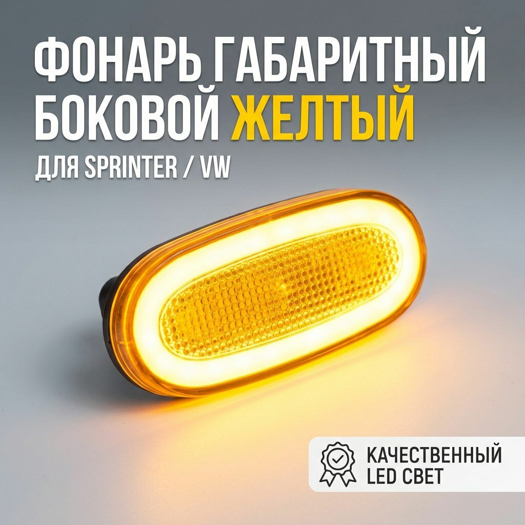 Фонарь габаритный боковой желтый / Sprinter VW