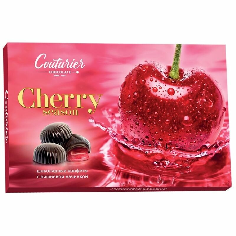 Конфеты COUTURIER CHERRY SEASON шоколадные с вишневой начинкой 96г
