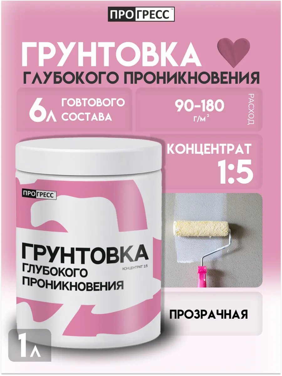 Грунтовка для стен, обоев концентрат 1л