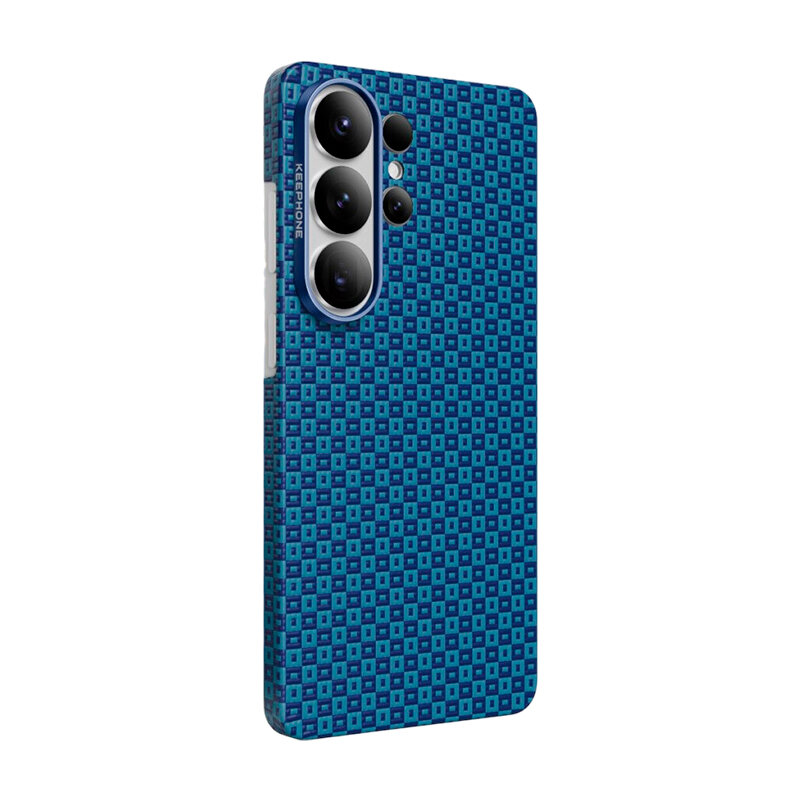 Чехол Samsung S26 Ultra KEEPHONE KEVILAR ANKORA MagSafe Карбон арамидное волокно 1500D, 38 шт. магнитов N52-10Н - Blue