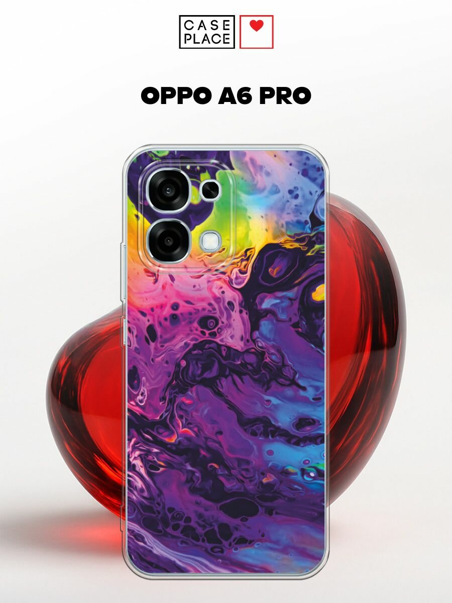 Силиконовый чехол на Oppo A6 Pro / Оппо A6 Про с принтом Fluid art