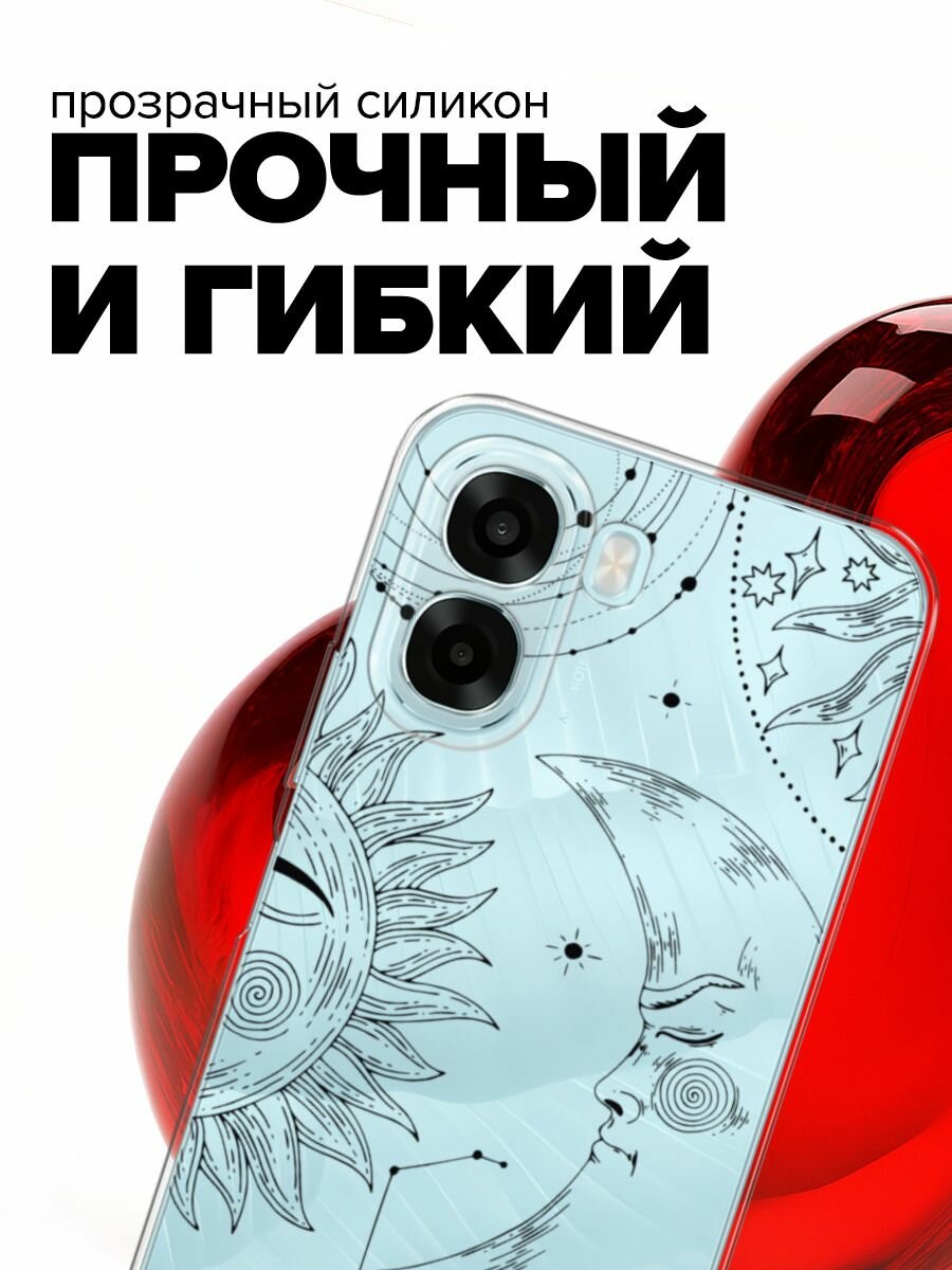 Силиконовый чехол на Oppo A6x / Оппо A6x с принтом Астральные лики — фото 1