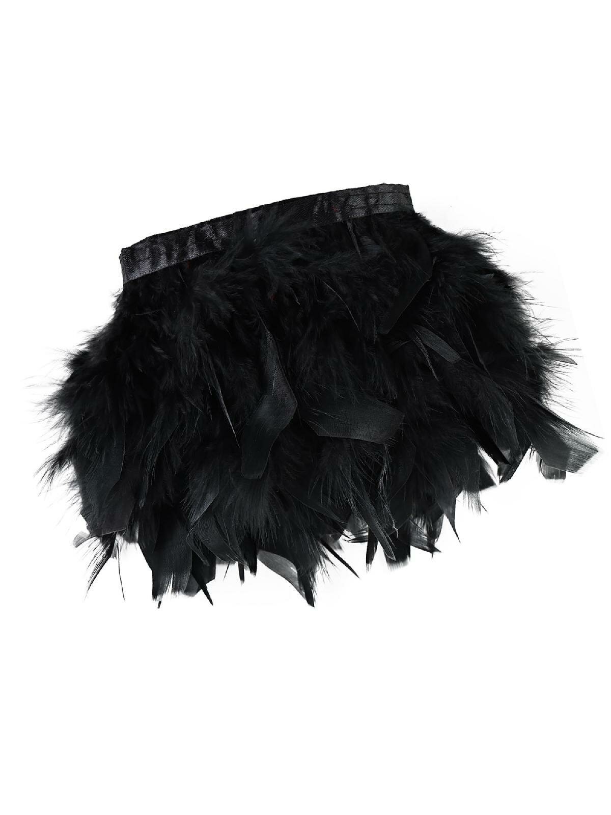 Ручная работа: кисточки-перья для рукоделия, 2 м, Черный - 5m