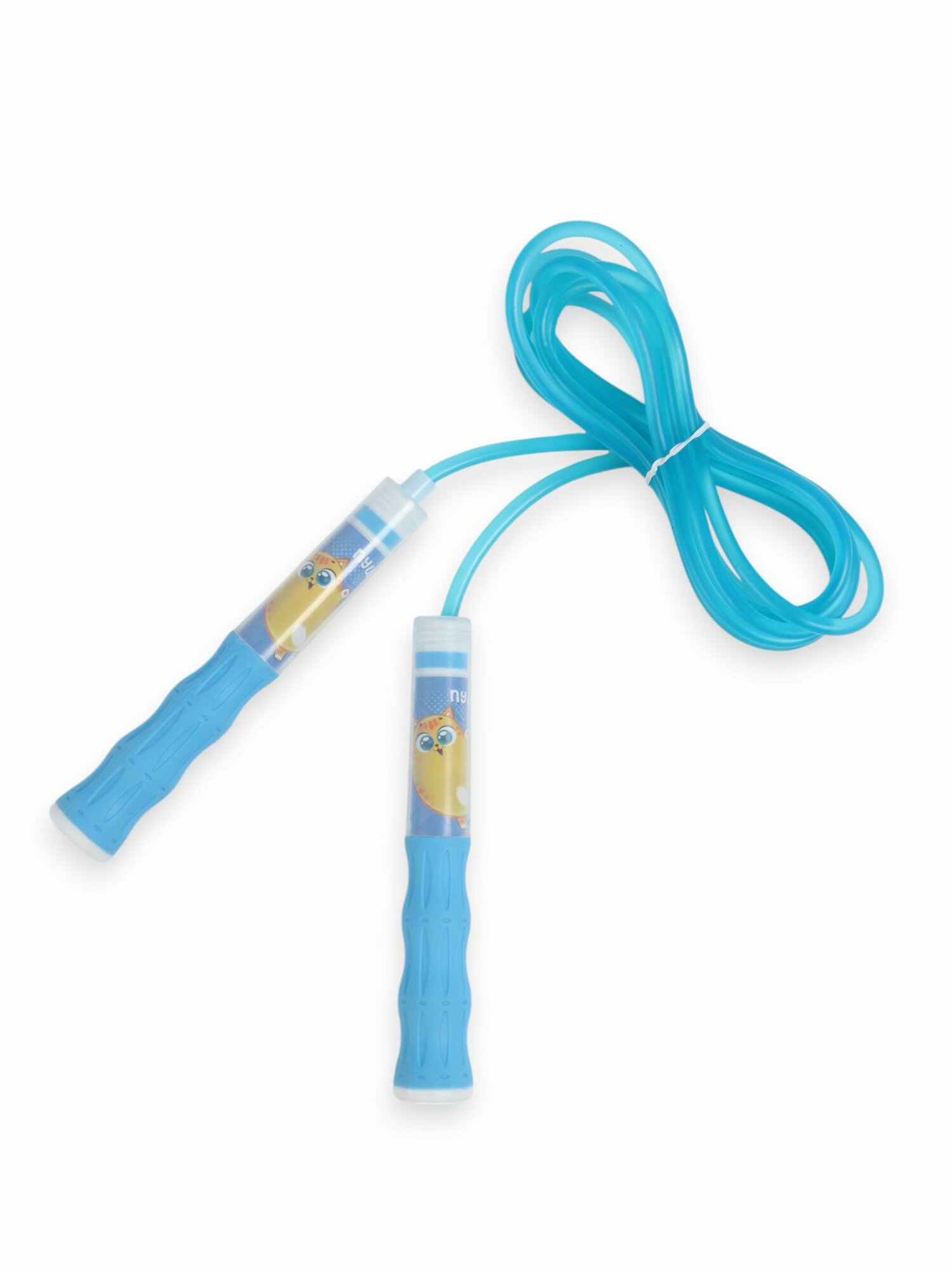 Скакалка детская, 1 шт. Пушик , 2.85 м, регулируемая, голубая