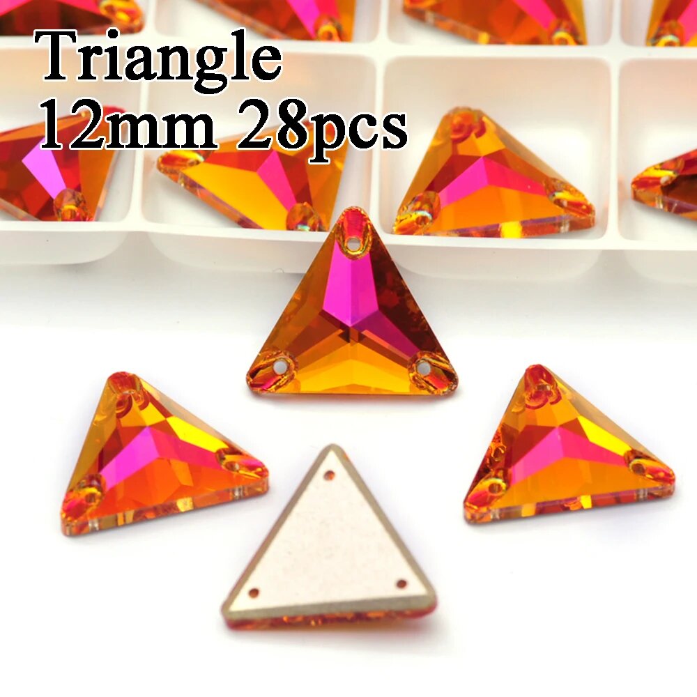 Кристаллы Triangle 12mm Pink 28шт