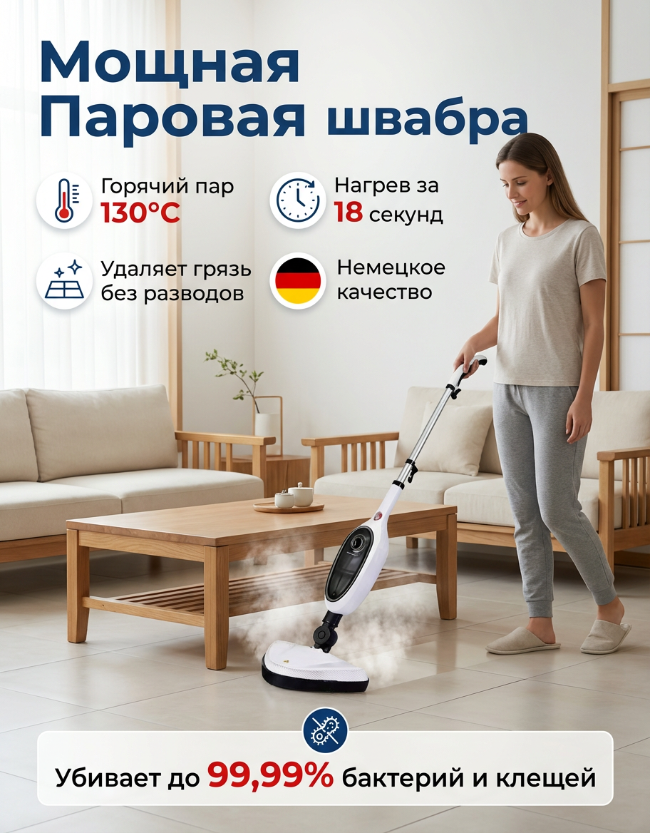 Паровая швабра для пола 10 в 1, пароочиститель, парошвабра, электрошвабра для дома