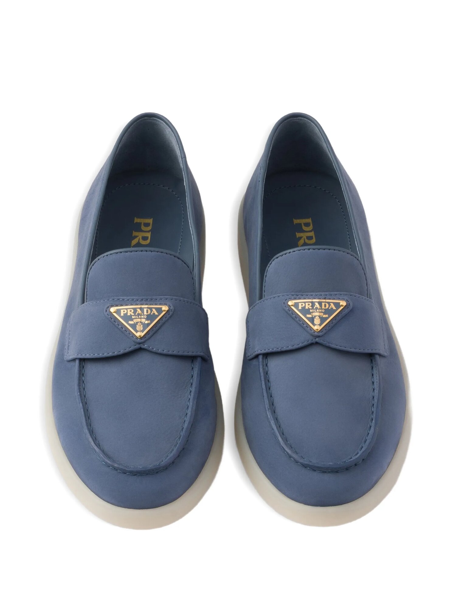 Лоферы Prada Nubuck loafers, размер 36.5 EU, blue — фото 1