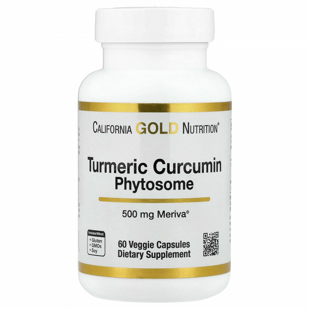 California Gold Nutrition, Turmeric Curcumin Phytosome Meriva®, фитосомы куркумина из куркумы, 500 мг, 60 растительных капсул