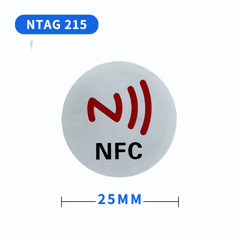 NFC метка NTAG215, 25 мм, Белый