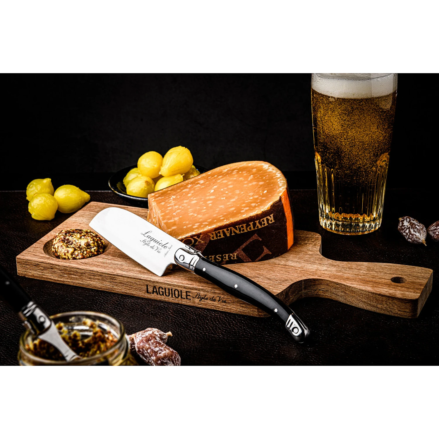 Сервировочная доска и нож Laguiole "Style de Vie", акация, эргономичная ручка, 30x12 см