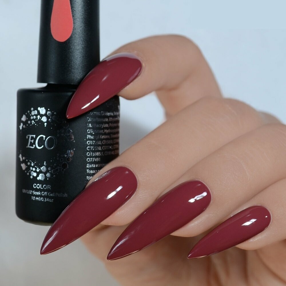 Гель-лак для ногтей ТМ ECO №60 Основная (шеллак), коричневый, 10мл