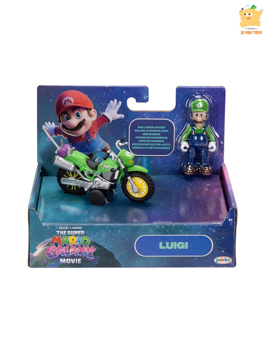 Super Mario Galaxy Movie Luigi and Pull Back Racer Set / Фильм "Галактика Супер Марио"-2,5-дюймовая Фигурка С Луиджи