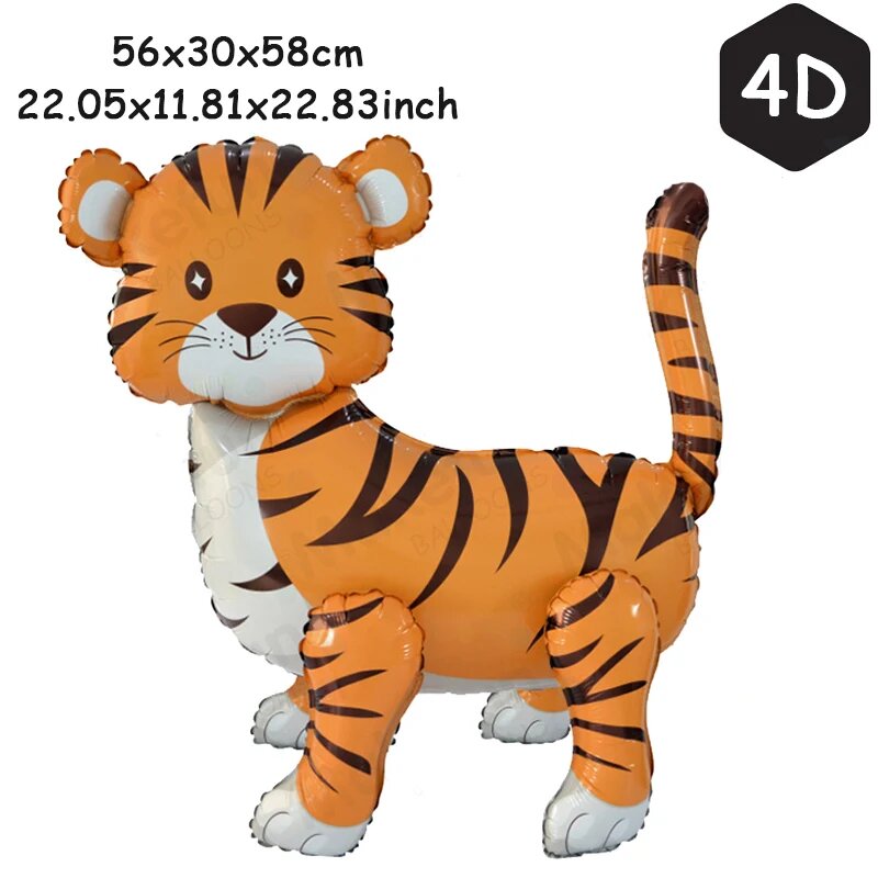 Шары фольгированные тигр 56x30x58 см